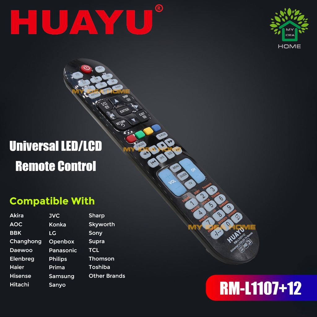 Huayu Rm L1107 12 Universal Led Lcd Remote Control Cod Shopee Philippines