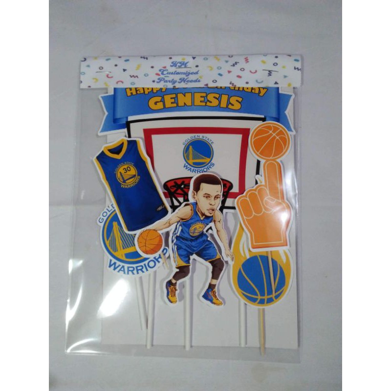 Golden State Warriors Theme Customized Cake Topper | Shopee Philippines