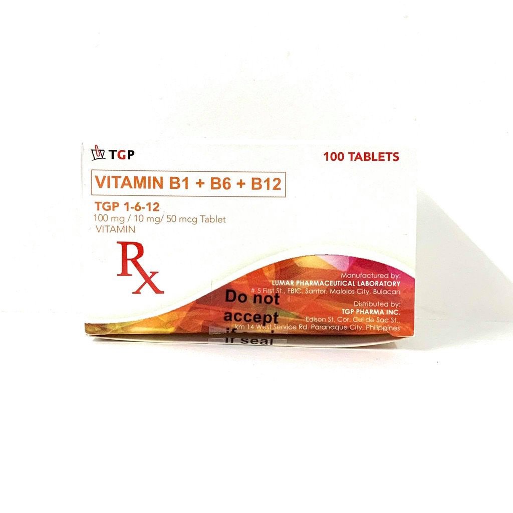 (Neurobion Generic) Vitamin B Complex B1 + B6 + B12 Tablets (1 box ...