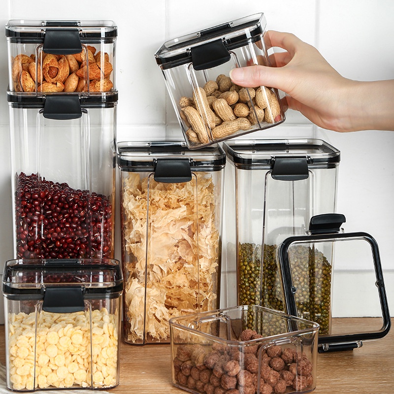 Clear Plastic Food Storage Food Container Food Keeper Cereal Container ...