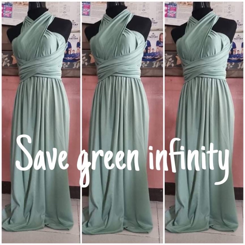 SAGE GREEN INFINITY DRESS WITH TUBE | Shopee Philippines