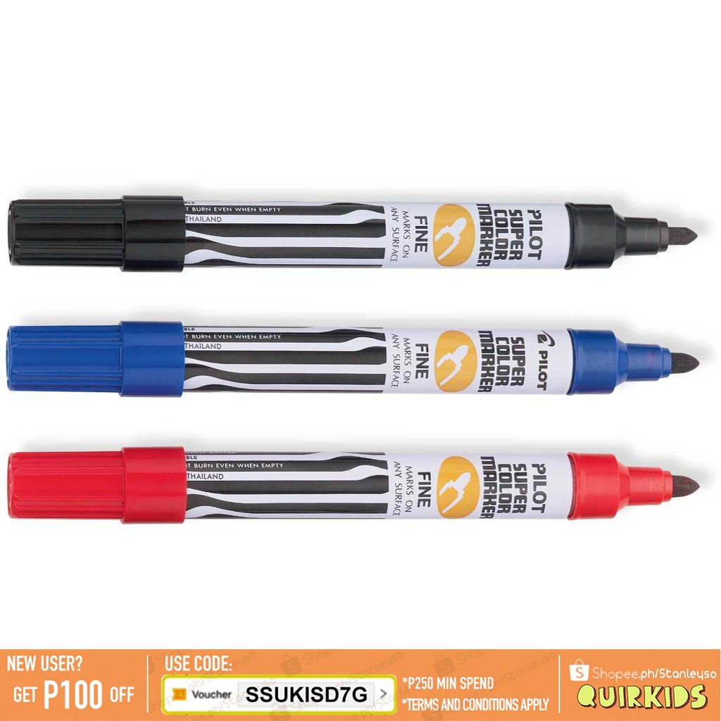 Pilot Permanent Fine Tip Marker Pentel Pen Shopee Philippines