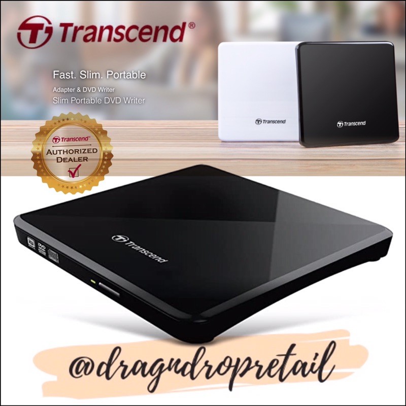 Transcend Ultra-Slim Portable USB DVD Writer Compatible with CD-R/RW ...
