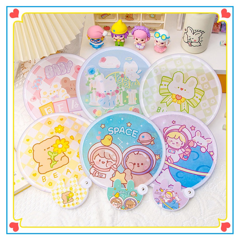 Cute Folding Fan New Summer Fan Cartoon Portable Small Fan Mini Cloth ...