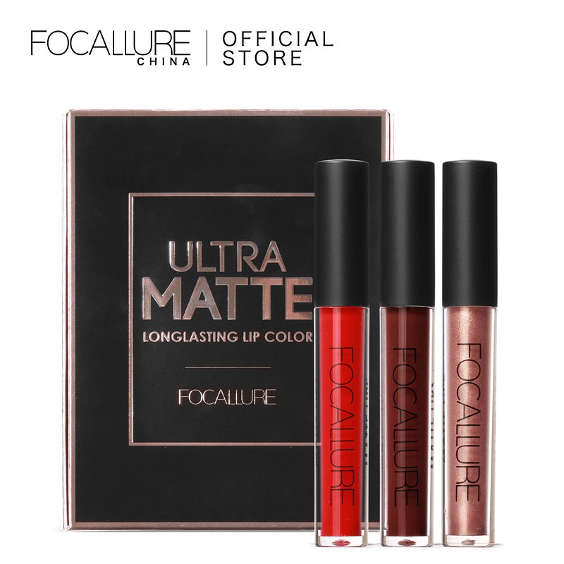 FOCALLURE 3 Pcs Matte Long-Lasting Liquid Lips Makeup Set | Shopee ...