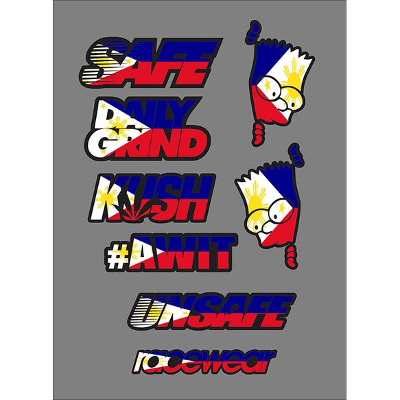 Philippines Flag Inspired Vinyl Sticker for Motorcycle Pinoy Sticker ...
