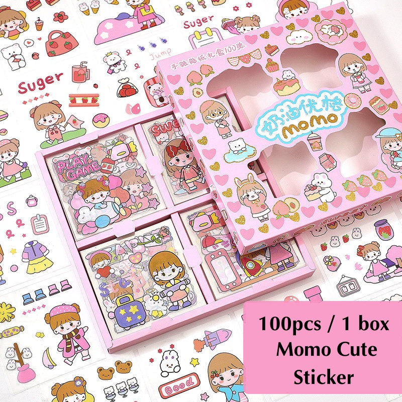 25/100 PCS Cute Colorful Sticker Scrapbook Design Stationery | Shopee ...