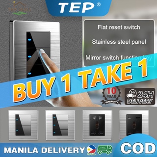 TEP Wall Switch Light Socket / Power Socket Panel Concealed Installation Type 118 with LED 13A ...