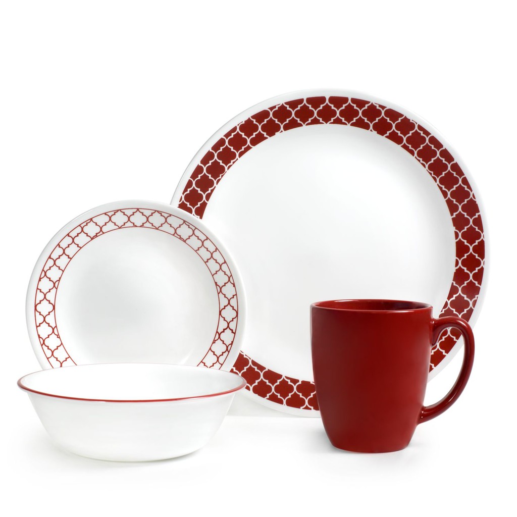 Corelle® Livingware™ Crimson Trellis 16-pc Dinnerware Set | Shopee Philippines