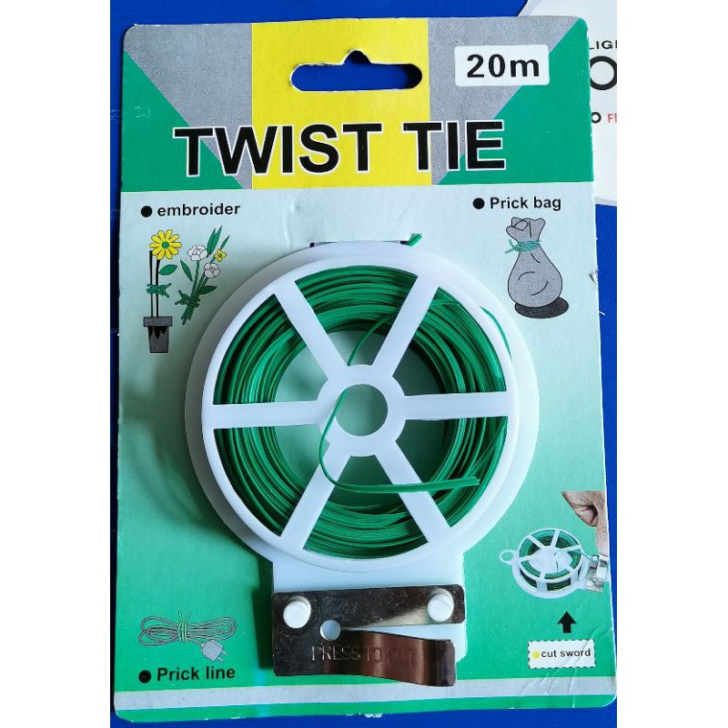 Green Twist Tie Wire Spool With Cutter ( 20m ) | Shopee Philippines