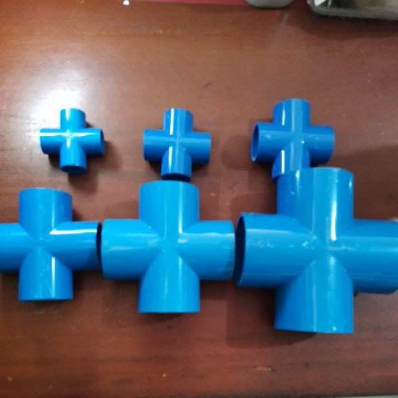 Pvc Blue cross Tee / 4 way Tee / 1-1/4, 1-1/2, 2inch | Shopee Philippines