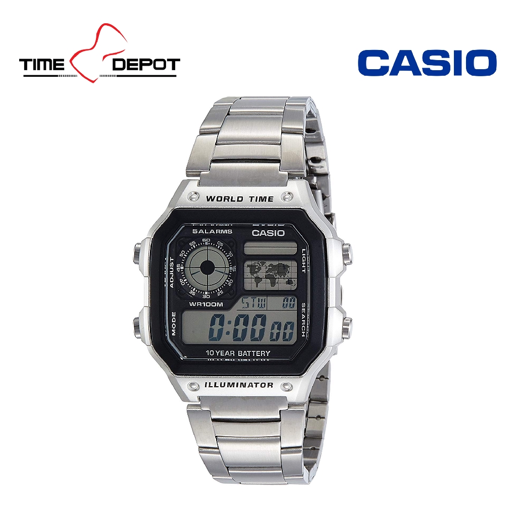 Casio AE-1200WHD-1AVDF Digital Stainless Steel Metal Strap Watch For Men | Shopee Philippines