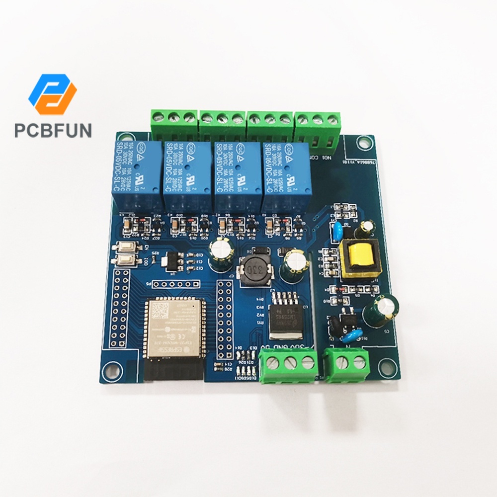 Pcbfun Ac Dc Esp32 Wi-Fi Bluetooth 4 Channel Relay Module Esp32-Wroom Development Board | Shopee ...