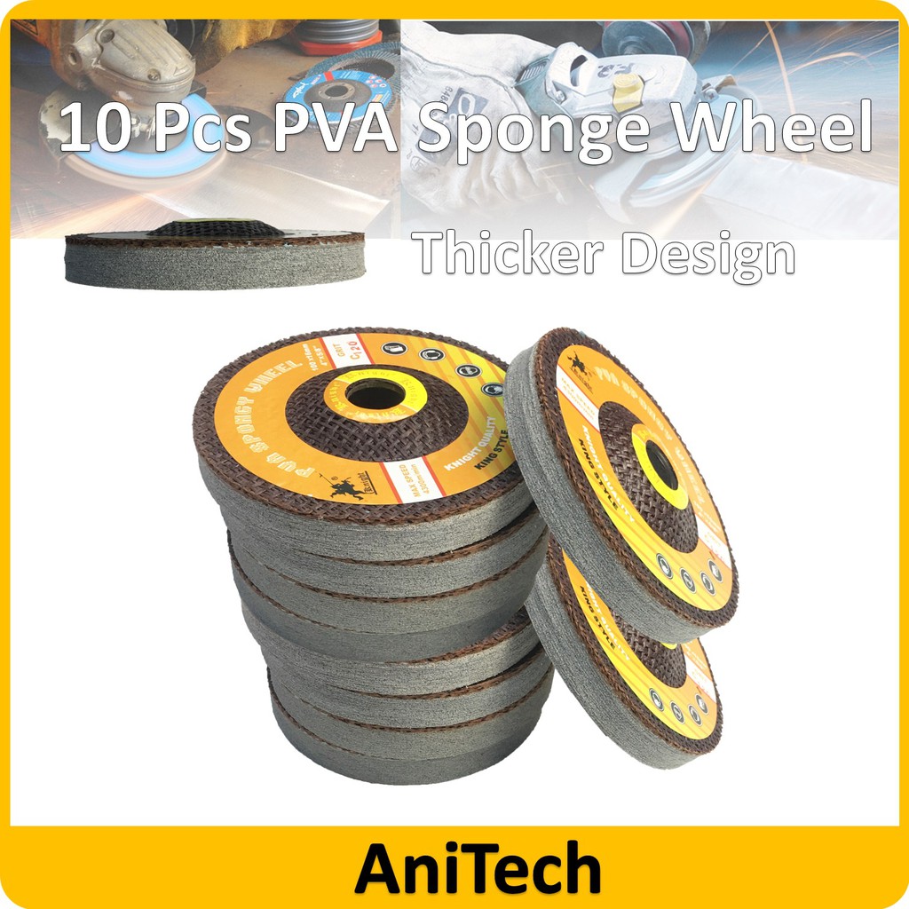 120# / 220# PVA SPONGE WHEEL 4" SPONGY WHEEL 100MM 4 INCH GRINDING ...