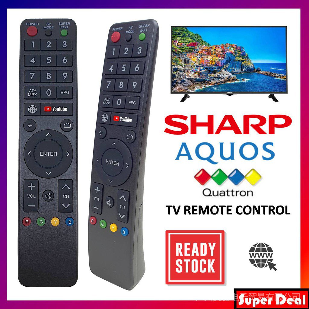 Sharp Aquos TV YouTube remote control replacement (RM-L1678) gb289wjsa ...