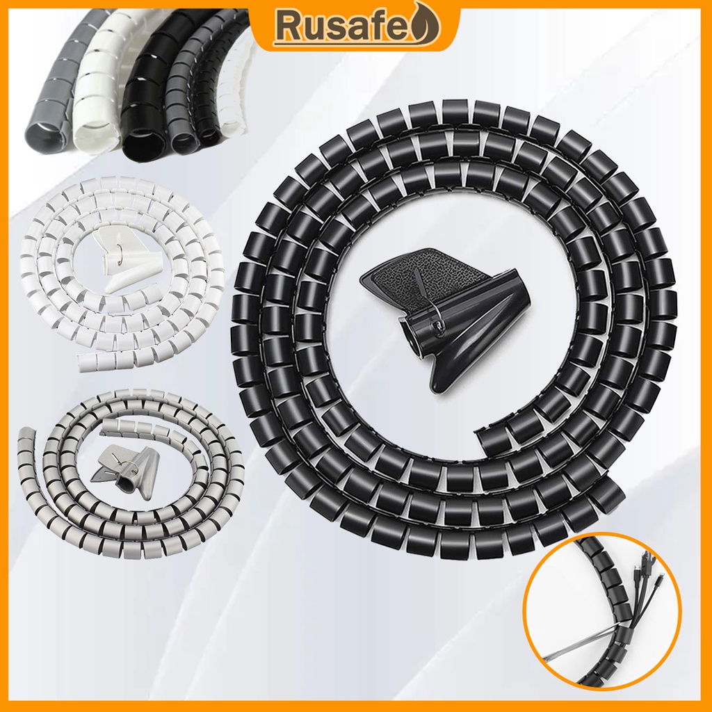 Cable Holder Organizer Flexible Spiral Cable Organizer Storage Pipe ...