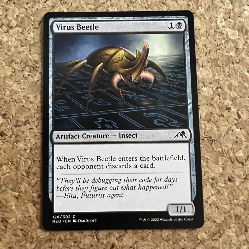 MTG VIRUS BEETLE (ARTIFACT INSECT) KAMIGAWA NEON DYNASTY (BLACK) MAGIC ...