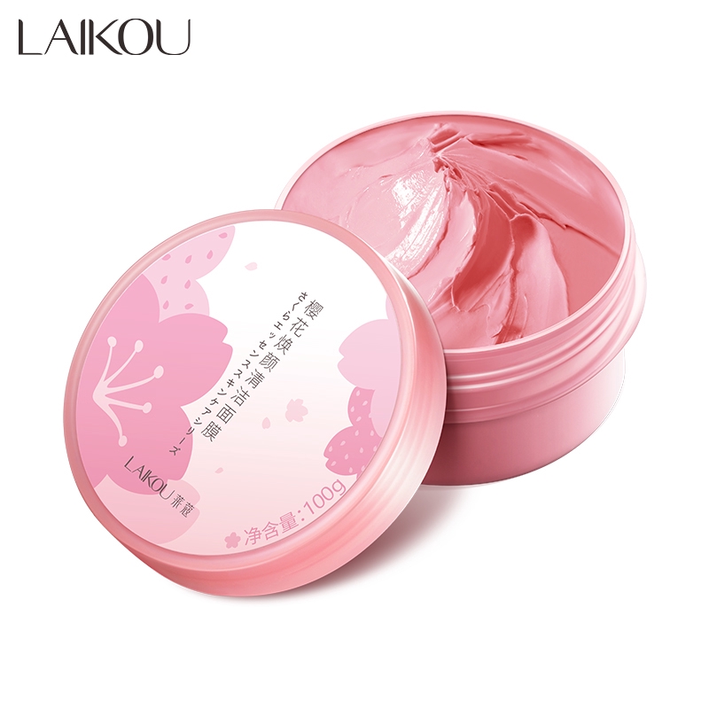 LAIKOU Sakura Mud Mask Deep Clean Anti-Acne Face Clay Mask Whitening ...
