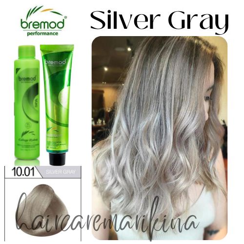10.01 SILVER GRAY Bremod Hair Color - With Oxidizer Set | Shopee ...