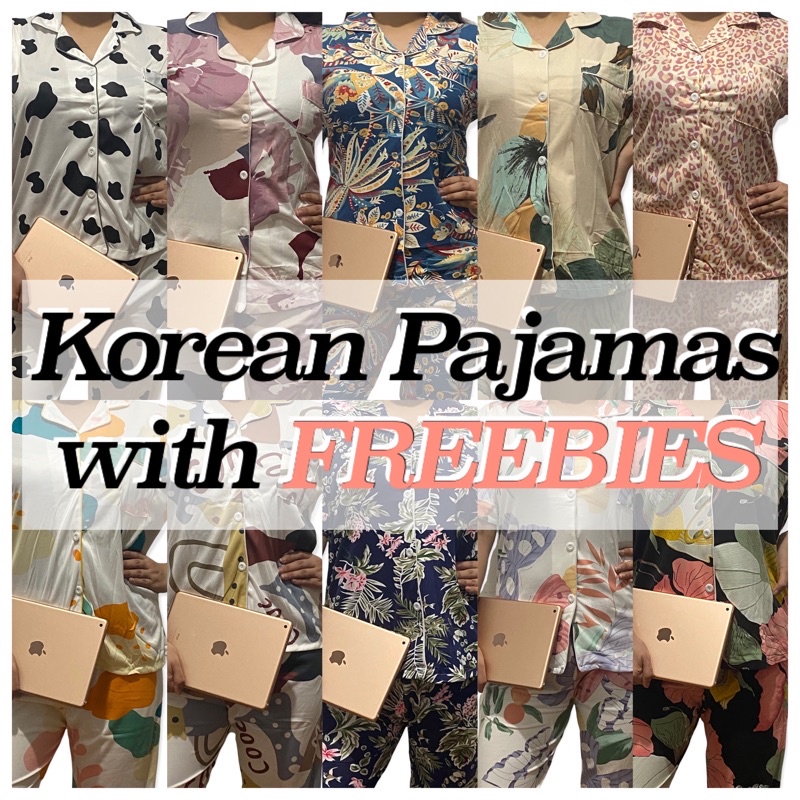 Korean Sleepwear set | Korean Pajama | with freebies | Shopee Philippines