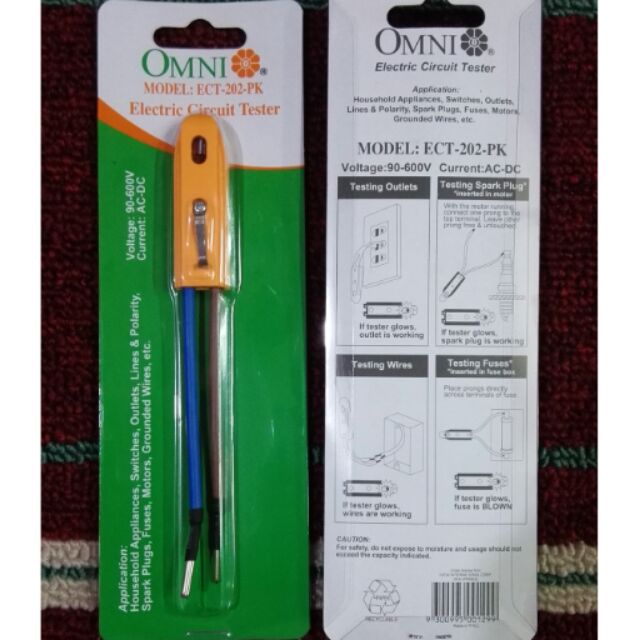 Omni Electric Circuit Tester ECT-202-PK | Shopee Philippines