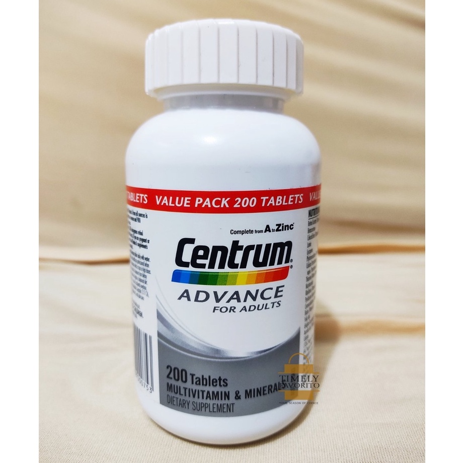 Centrum Advance Multivitamins for Adults, 200 Tablets | Shopee Philippines