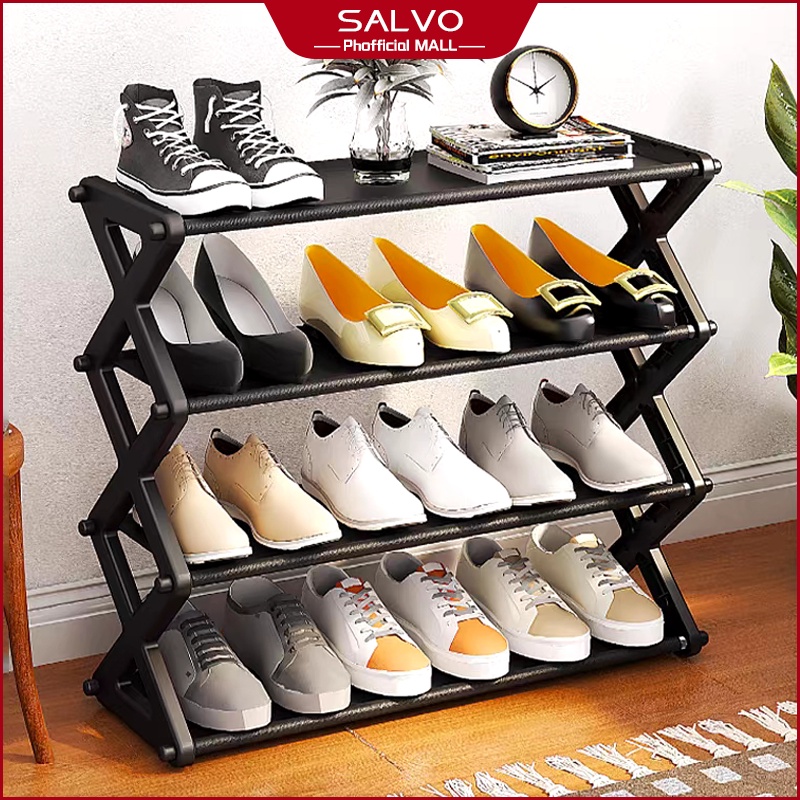 4 Layer Shoe Rack Organizer Stainless Steel Shoe Organizer Storage ...