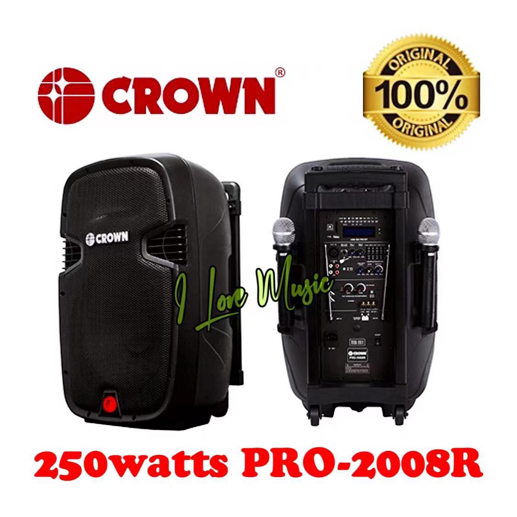Original CROWN PRO-2008R 12" Woofer Portable Trolley Bluetooth Speaker ...