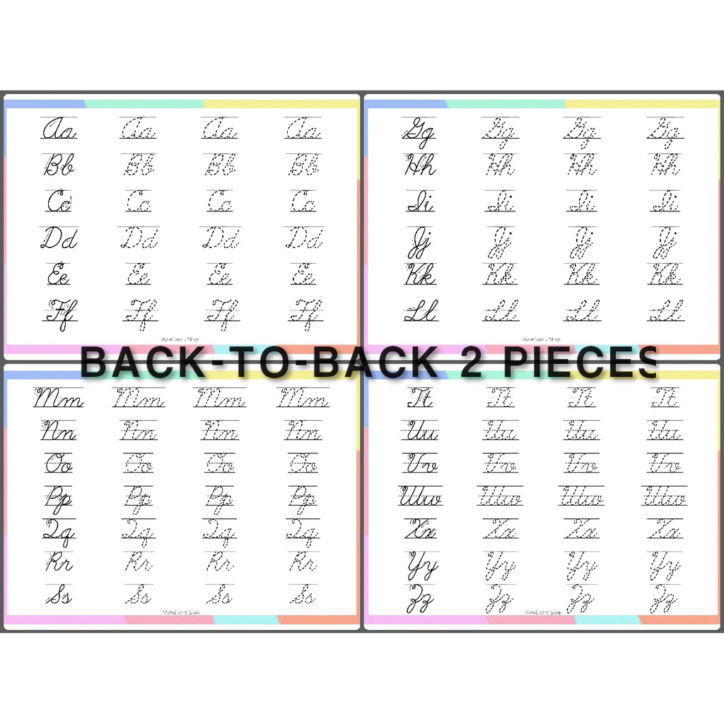 Laminated Trace and Write Letters Cursive Limbag | Shopee Philippines