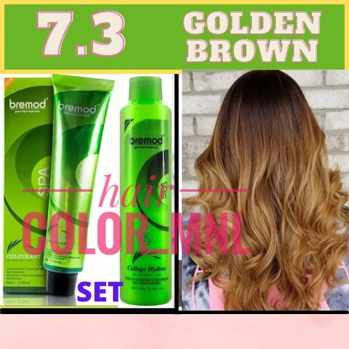 BREMOD 7.3 GOLDEN BROWN COLOR SET WITH OXIDIZER (100ML) | Shopee ...