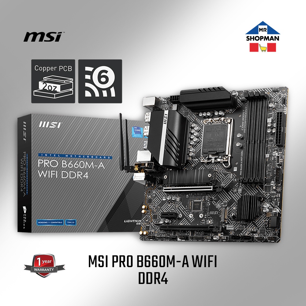 MSI Pro B660M-A WIFI DDR4 Intel Motherboard | Shopee Philippines