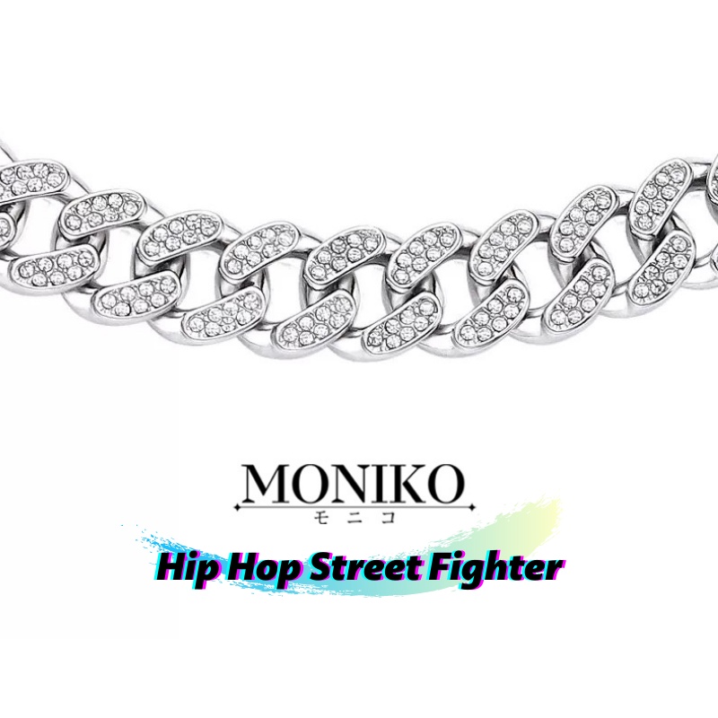 MONIKO Hiphop Street Fighter Full Diamonds Cuban Necklace For Man ...