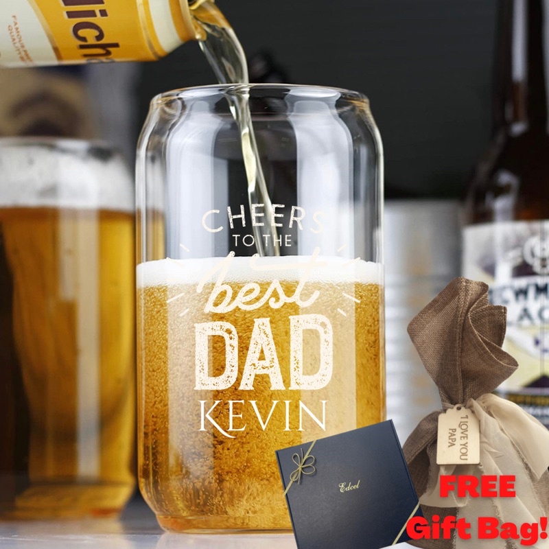 Personalized Large Beer Glass 20 oz Juice Gift Box Etching Engraving ...