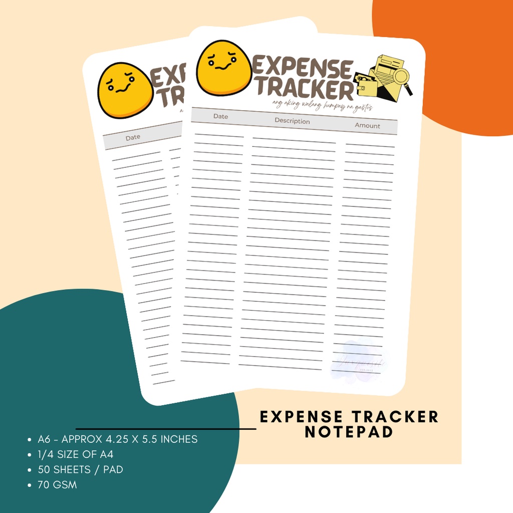 Expense Tracker Notepad Size A6 | Czarina's Playbook | Shopee Philippines