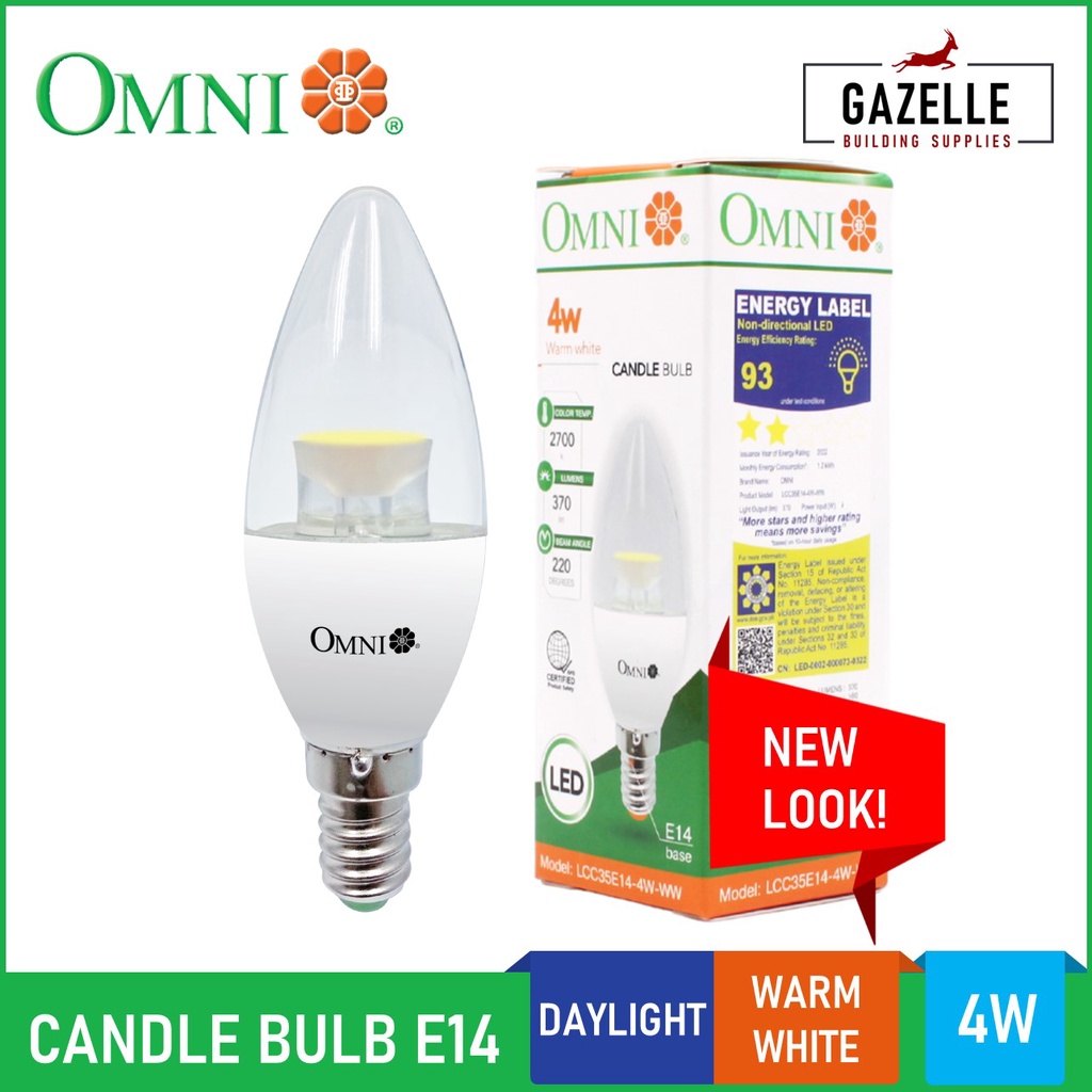Omni LED Lite Candle Light Bulb E14 / E27 Warm White / Daylight - 4 ... Omni LED Lite Candle Light Bulb E14 / E27 Warm White / Daylight - 4 ...