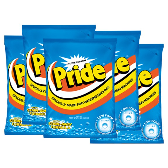 Pride Powerwash Laundry Detergent Powder, 1000g x 5 packs | Shopee ...