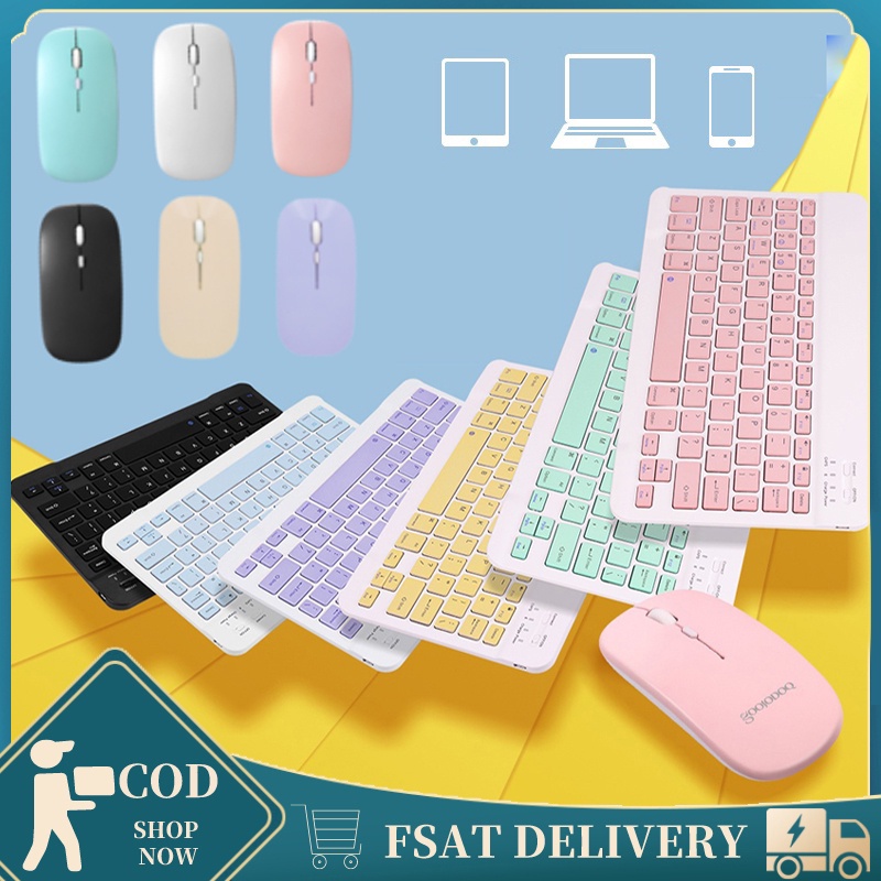 Goojodoq 10 inch Wireless Bluetooth Keyboard and Mouse Set for Android ...