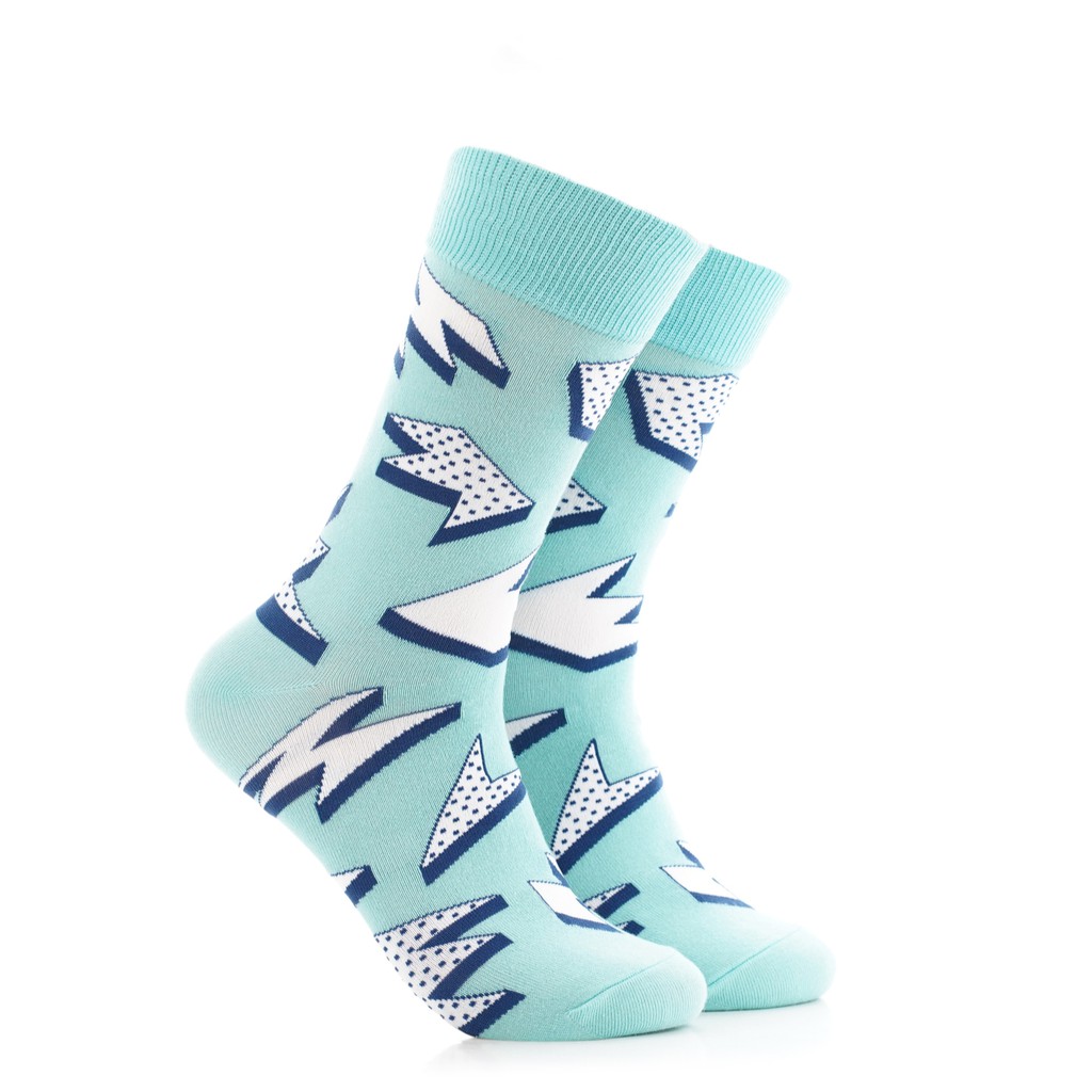 Iconic Socks Geometric Pattern Crew Length Mens Formal Socks | Shopee ...