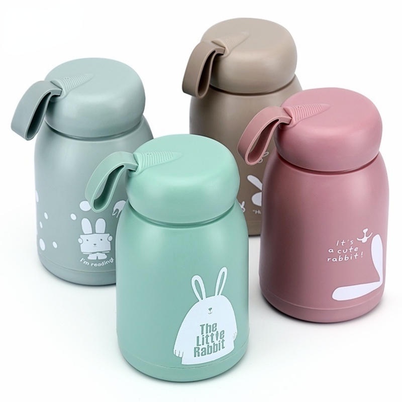330MLCute Rabbit Water Cup Glass Water Cup School Thermal Bottle Coffee ...