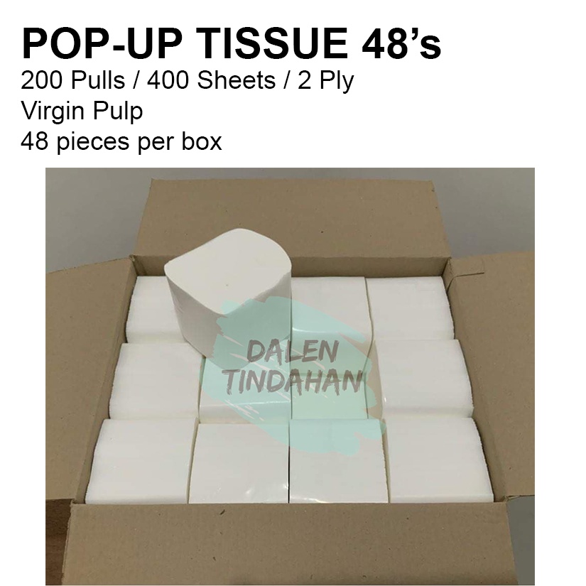 1 BOX | Pop Up Tissue 48 Pieces/ 200 Pulls / 400 Sheets / 2 Ply ...