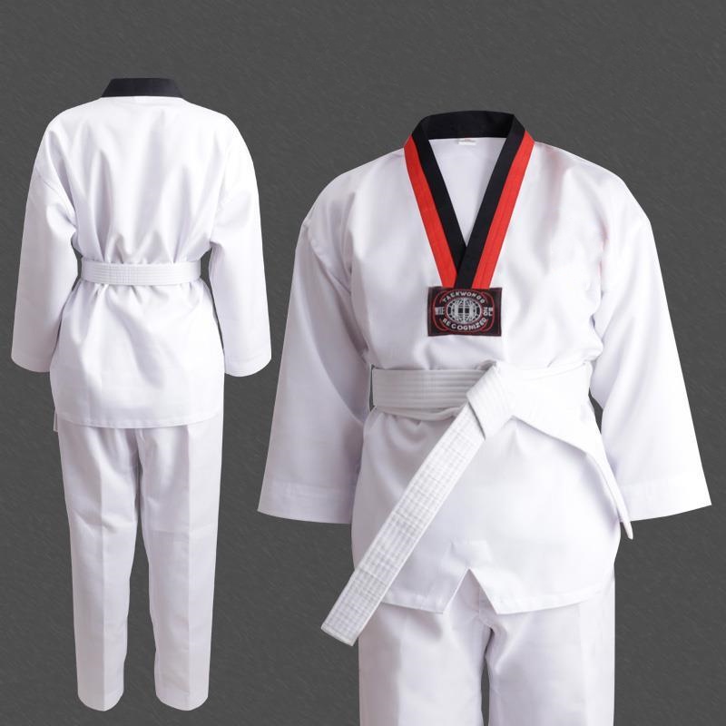 Cotton Taekwondo Uniform Karate Uniform Taekwondo V-Neck White Complete ...
