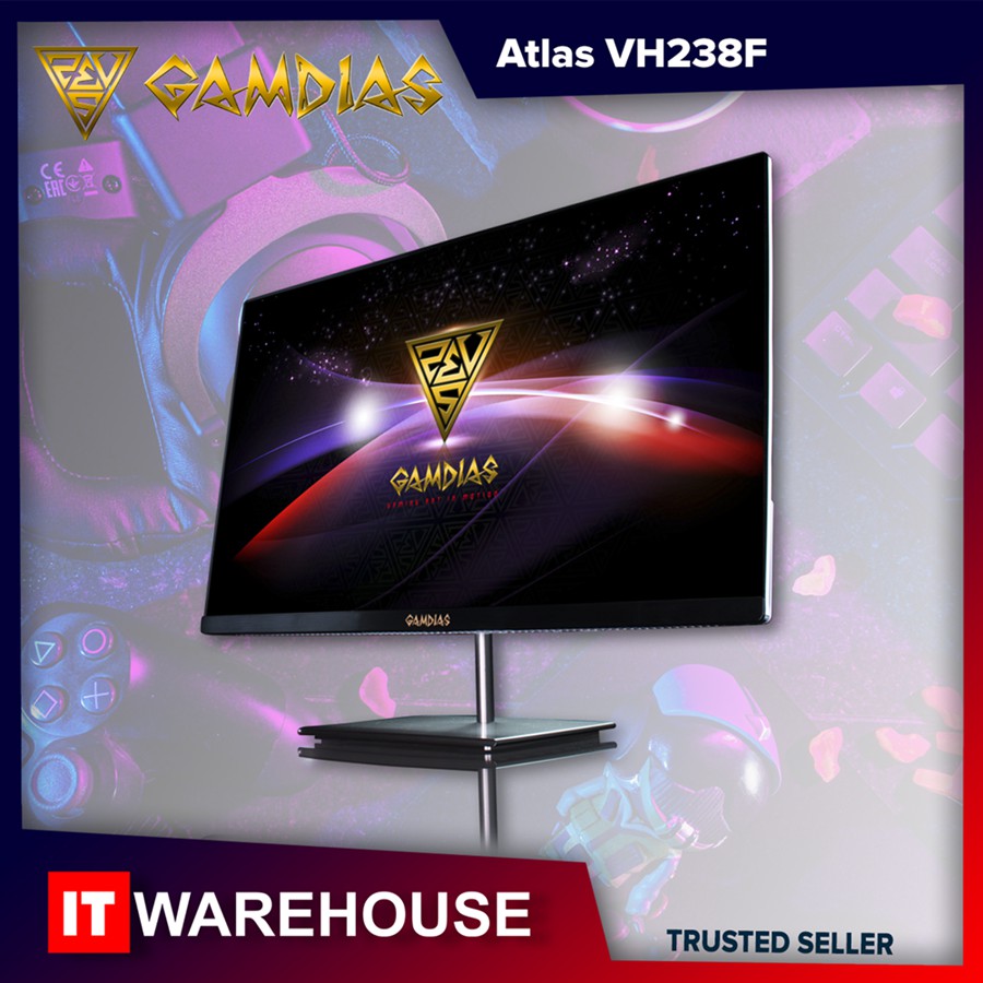 GAMDIAS ATLAS VH238F 24" Inches LED Gaming Monitor - VA, 10ms, HDMI ...