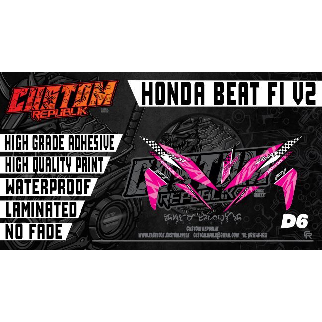 Honda Beat FI V2 2022 Stock Decals Set P2 | Shopee Philippines