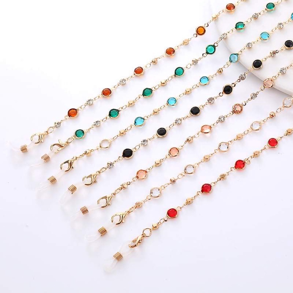 FANCY LANYARD Jewel Face Mask Lanyard Holder Gem Stones Faux | Shopee ...