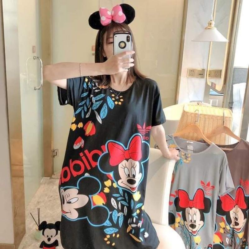 New Trendy Korean Fashion Duster dress Mickey mouse sleepwear for women ...