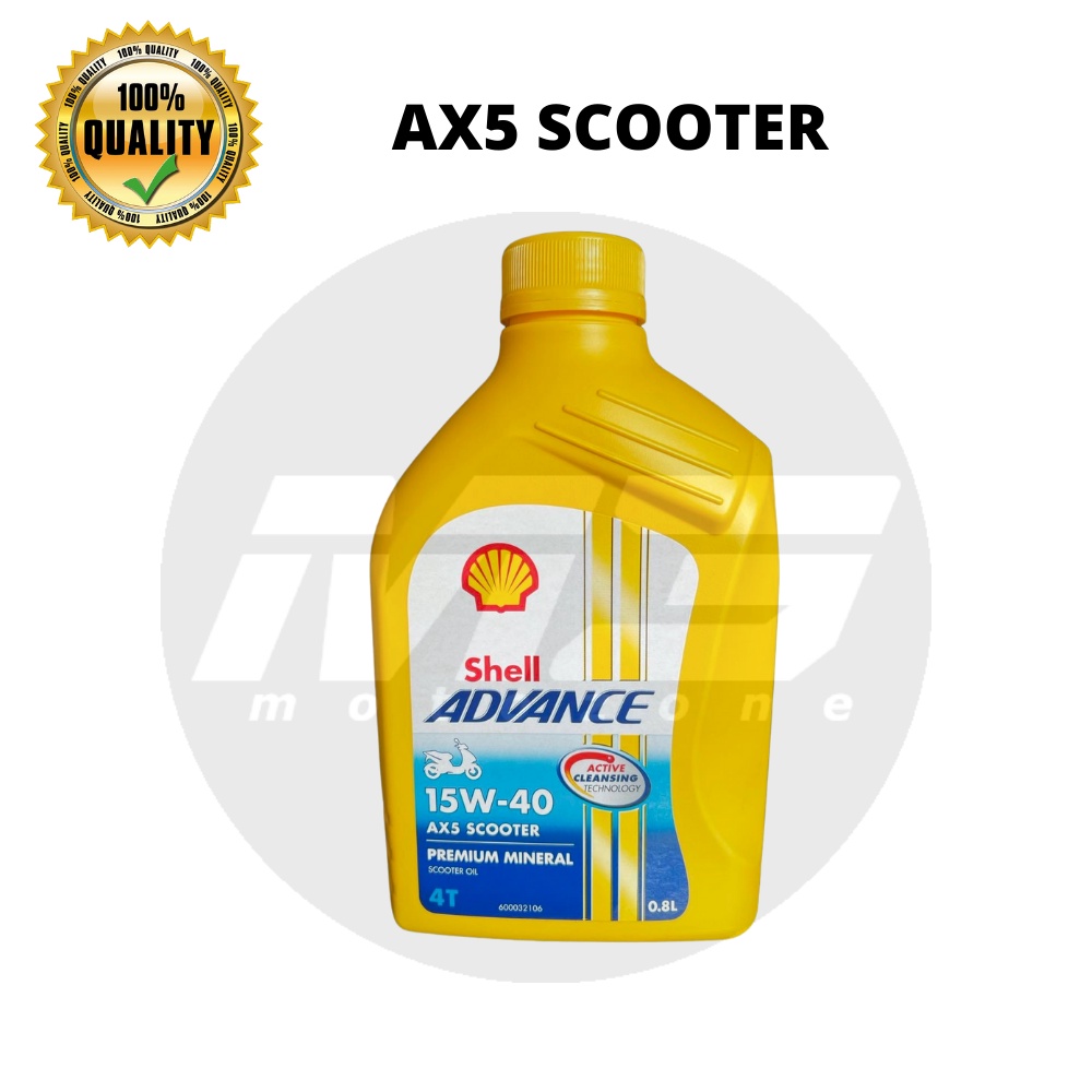 SHELL ADVANCE AX5 SCOOTER 15W-40 800ml | Shopee Philippines