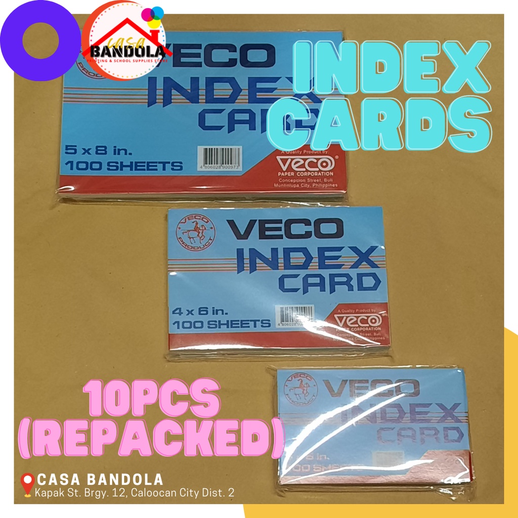 10pcs VECO INDEX CARDS REPACKED // ONE-HALF 1/2 ONE-FOURTH 1/4 ONE ...