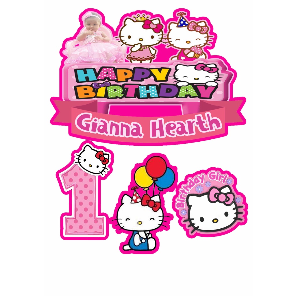 Customized HELLO KITTY Cake topper WITH PHOTO | Shopee Philippines