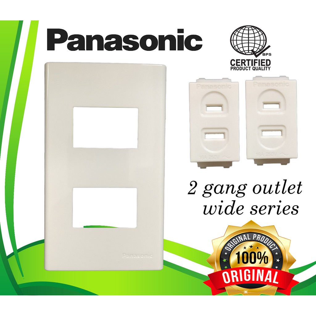Panasonic 2gang outlet Wide Series Heavy Duty (Original) | Shopee ...