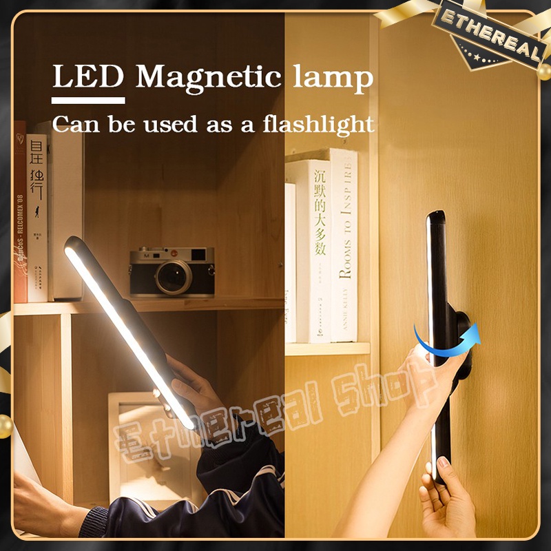 Hanging LED Magnetic Lamp Rechargeable Desk Lamp Stepless Dimming ...
